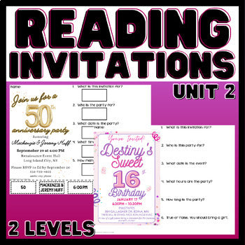 Reading Invitations - Unit 2 - Functional Reading - Life Skills ...
